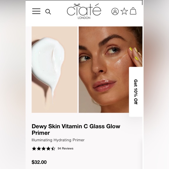 Ciate | Skincare | Ciate Dewy Skin Vitamin C Glass Glow Primer Ml ...